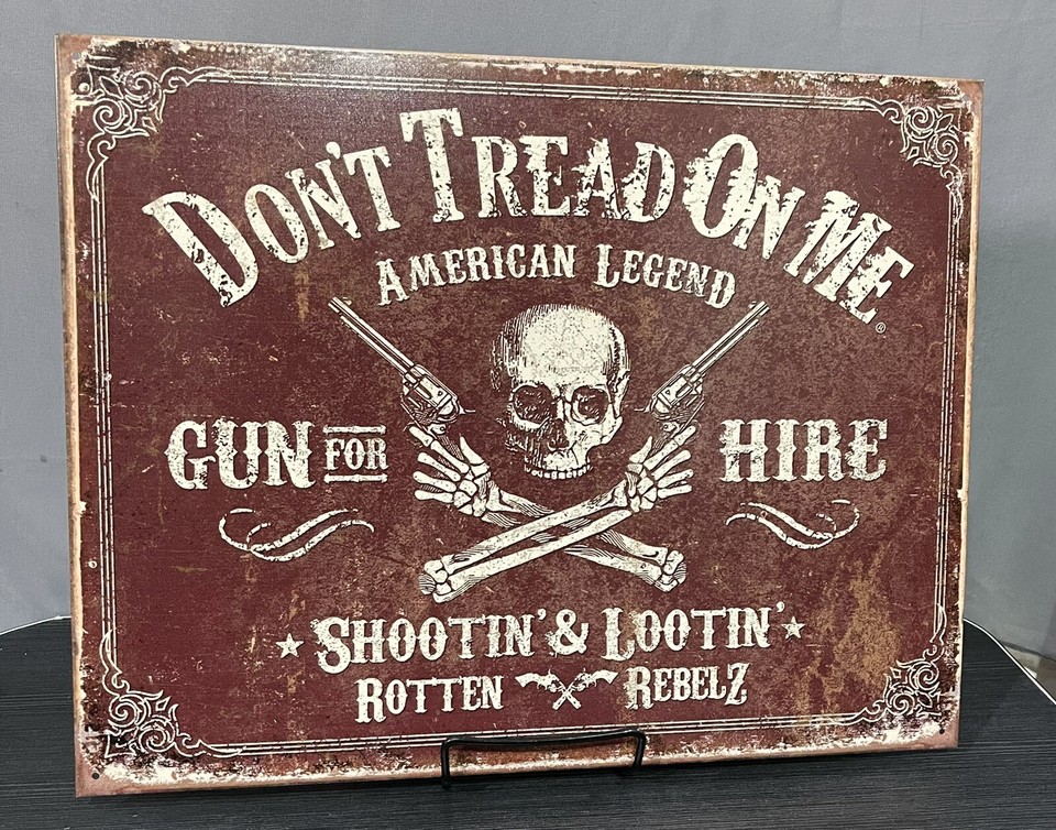 DTOM Gun for Hire Vintage Metal Tin Sign Wall Decor Garage Man Cave Bar ...