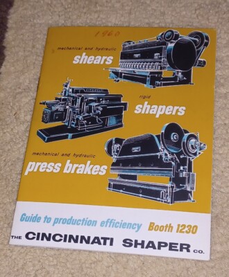 THE CINCINNATI SHAPER COMPANY MACHINIST INDUSTRIAL MACHINE trade Show ...