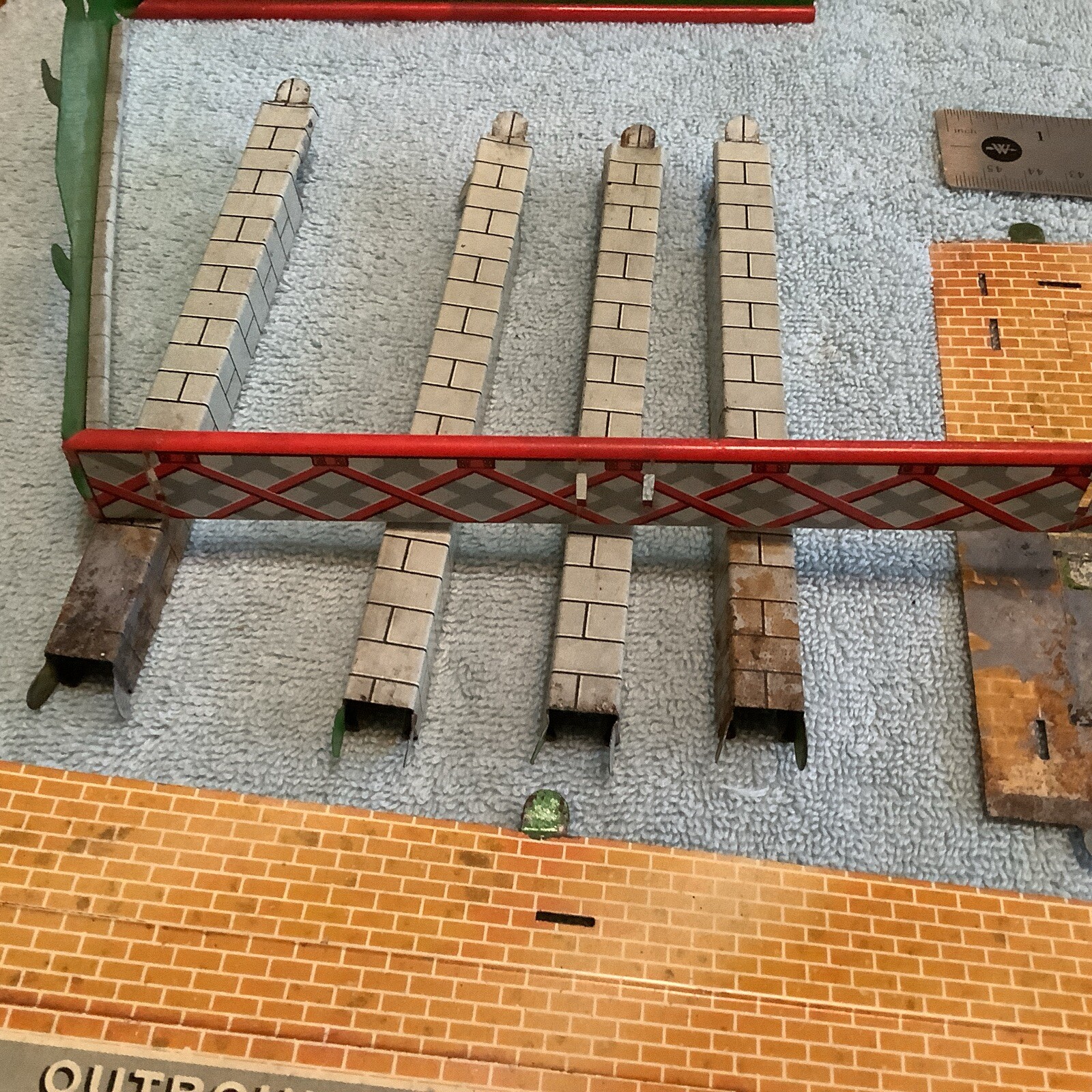 Marx Freight Terminal Tin Litho Train Station Toy Building Vintage ...