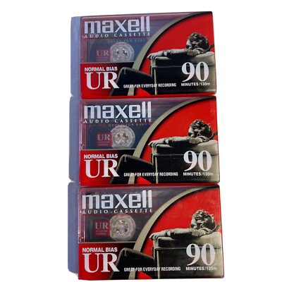Maxwell UR 90 Minute Blank Audio Cassette Tapes Normal Bias New Sealed ...