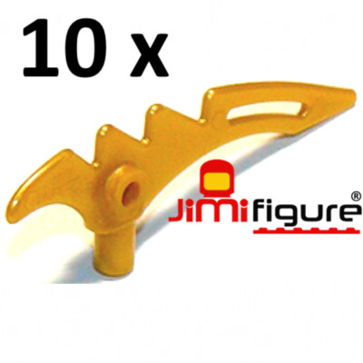 NEW 10 x LEGO Minifigure Weapon Crescent Blade Serrated Pearl Gold ...