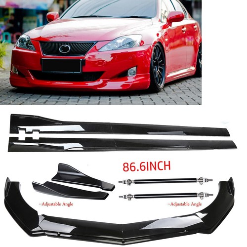 Front Bumper Lip Splitter 86.6" Side Skirts Rear Lip For Lexus ES250 ...