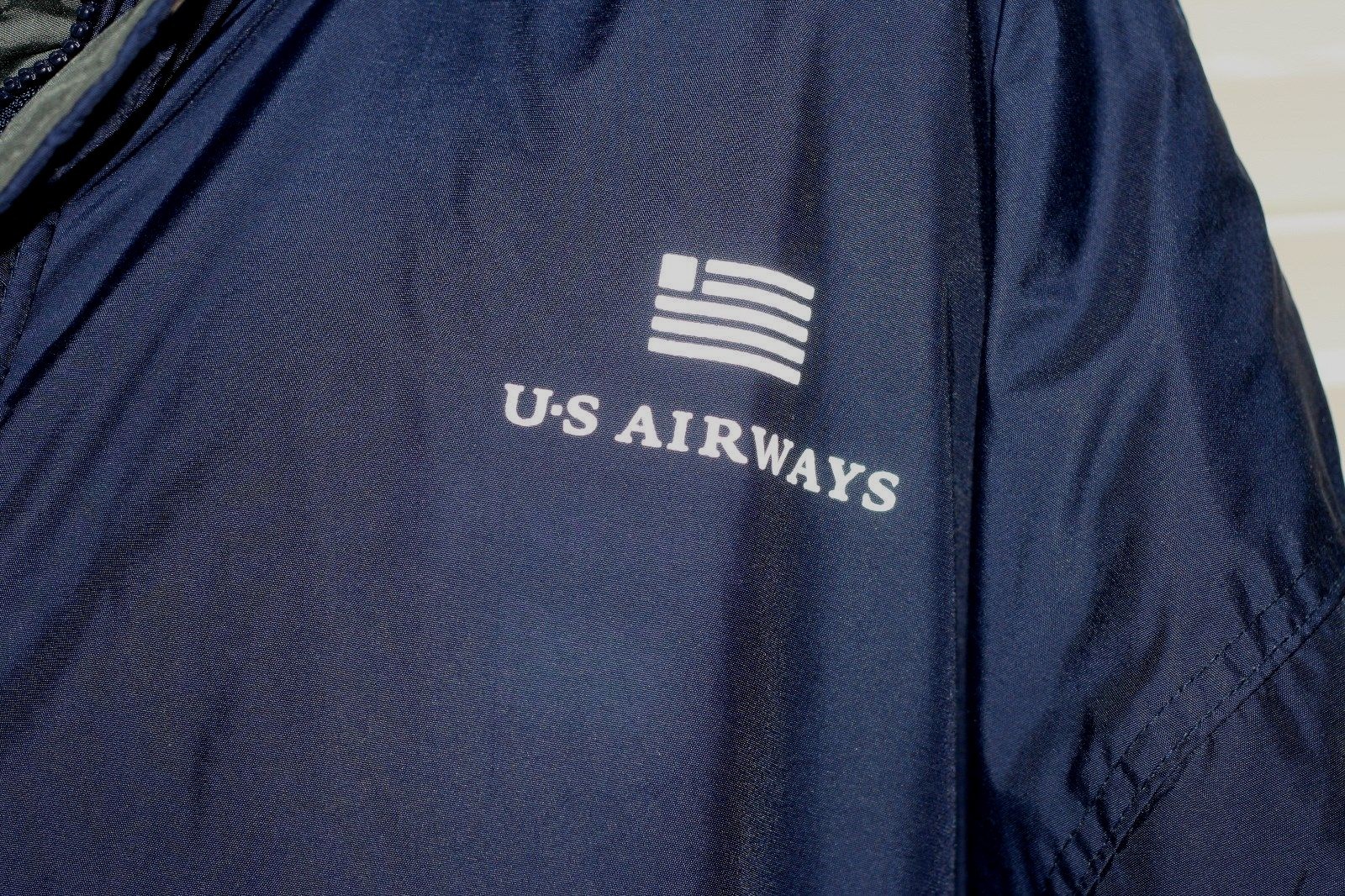 Men's US Airways Wearguard Heave Coat W/ Hood Navy & Gray Stormproof ...