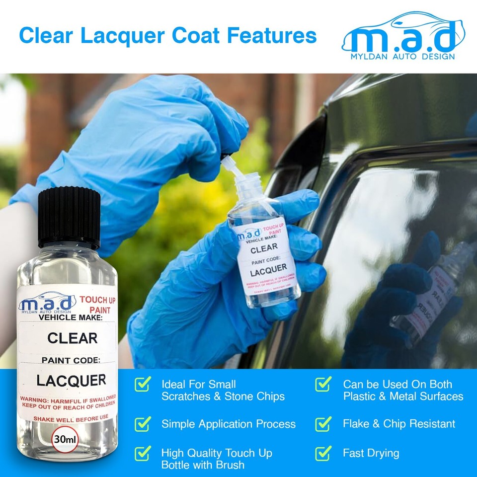30ML Clear Lacquer Coat For Car Paint Touch Up Brush Scratch Chip ...