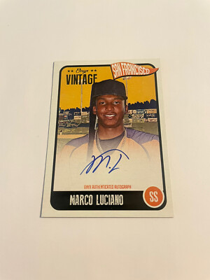 Marco Luciano auto autograph 2020 Onyx Vintage Blue Ink /200 - Giants ...
