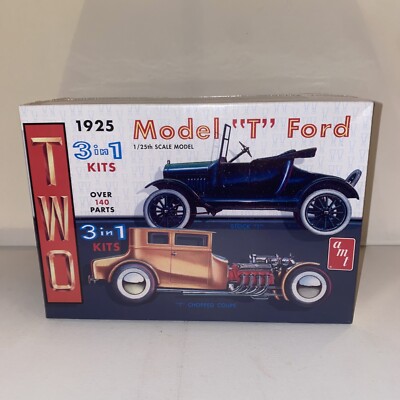AMT ERTL 1925 MODEL T FORD 3 In 1 1/25 Scale Model Kit 626 UNBUILT 2010 ...