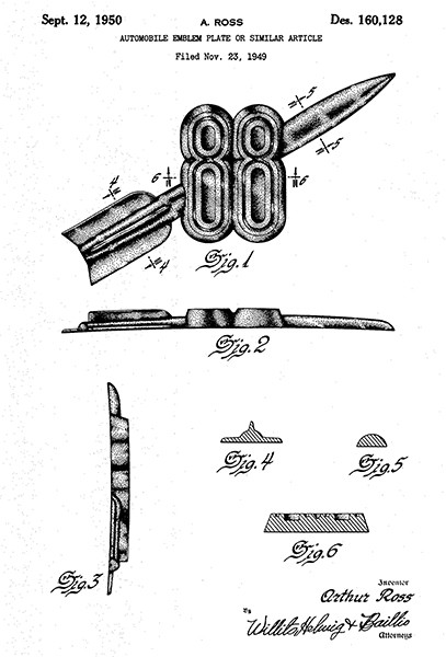 1950 - Rocket 88 Emblem Plate - A. Ross - Patent Art Poster | eBay