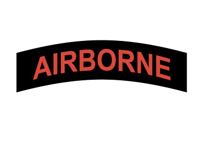 AIRBORNE (RED ON BLACK) TAB Vinyl Window Decal/Sticker United States ...