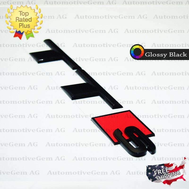 Audi TTS Emblem GLOSS BLACK Rear Trunk Lid Letter Badge S Line Logo ...