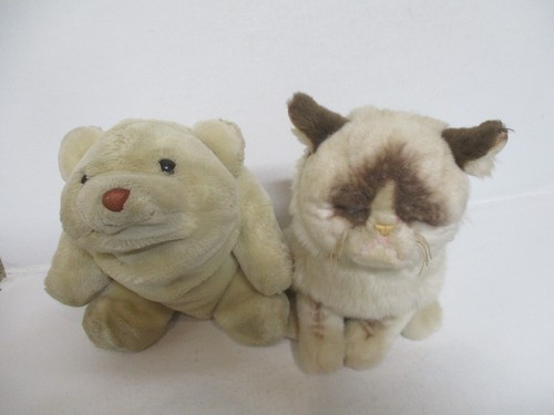 GUND Grumpy Cat Snuffles Polar bear LOT 2 stuffed animal Plush Toy Used ...