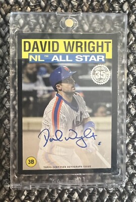 David Wright 2021 Topps All Star Auto 1986 Throwback On Card Black 22/ ...