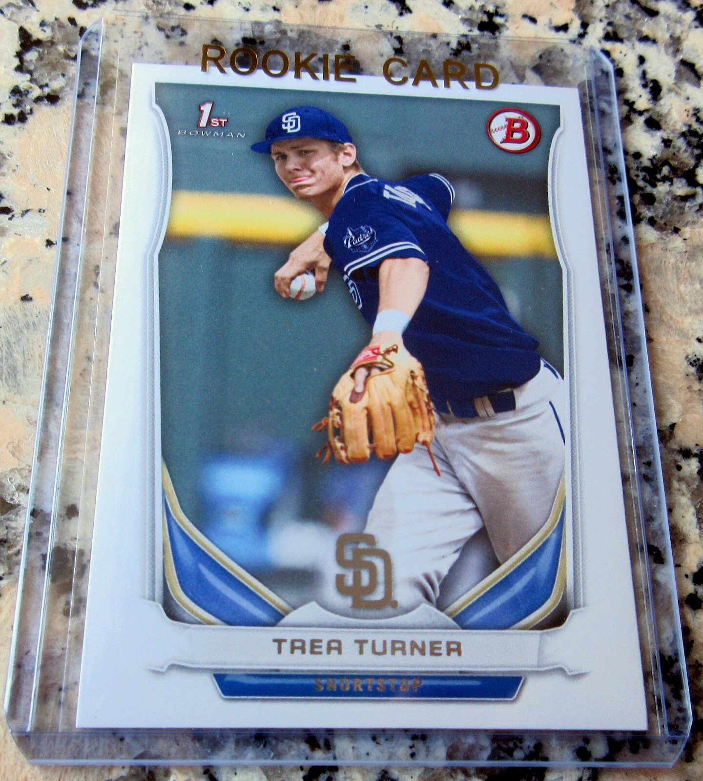 TREA TURNER 2014 Bowman #1 Draft Pick 1st TRUE Rookie Card RC Phillies ...