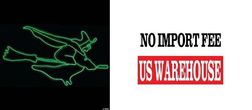 29" x 40" Light-Up Flying Witch Sign Halloween Decoration - Less Than ...