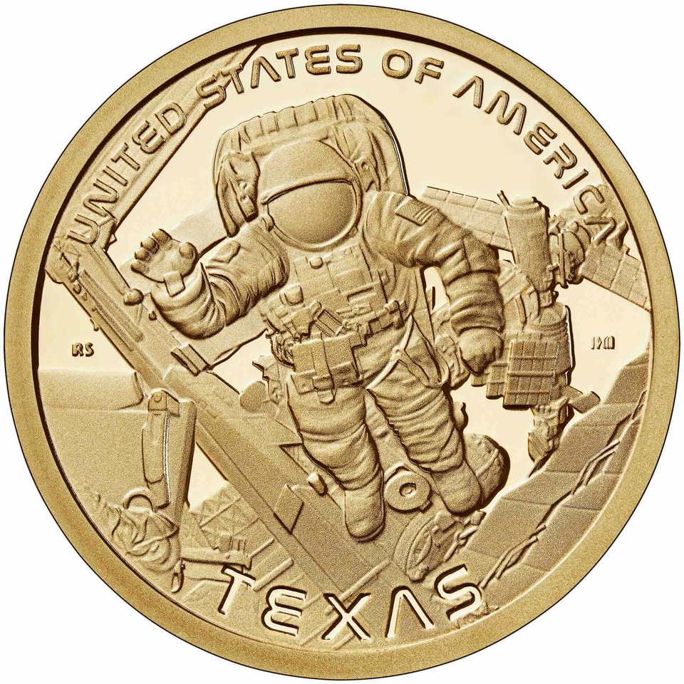 2025 S *PROOF* TEXAS American Innovation Astronaut Space Dollar Coin ...