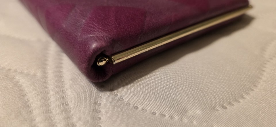Lodis Purple Diamond Leather Frame Wallet Clutch, EUC | eBay
