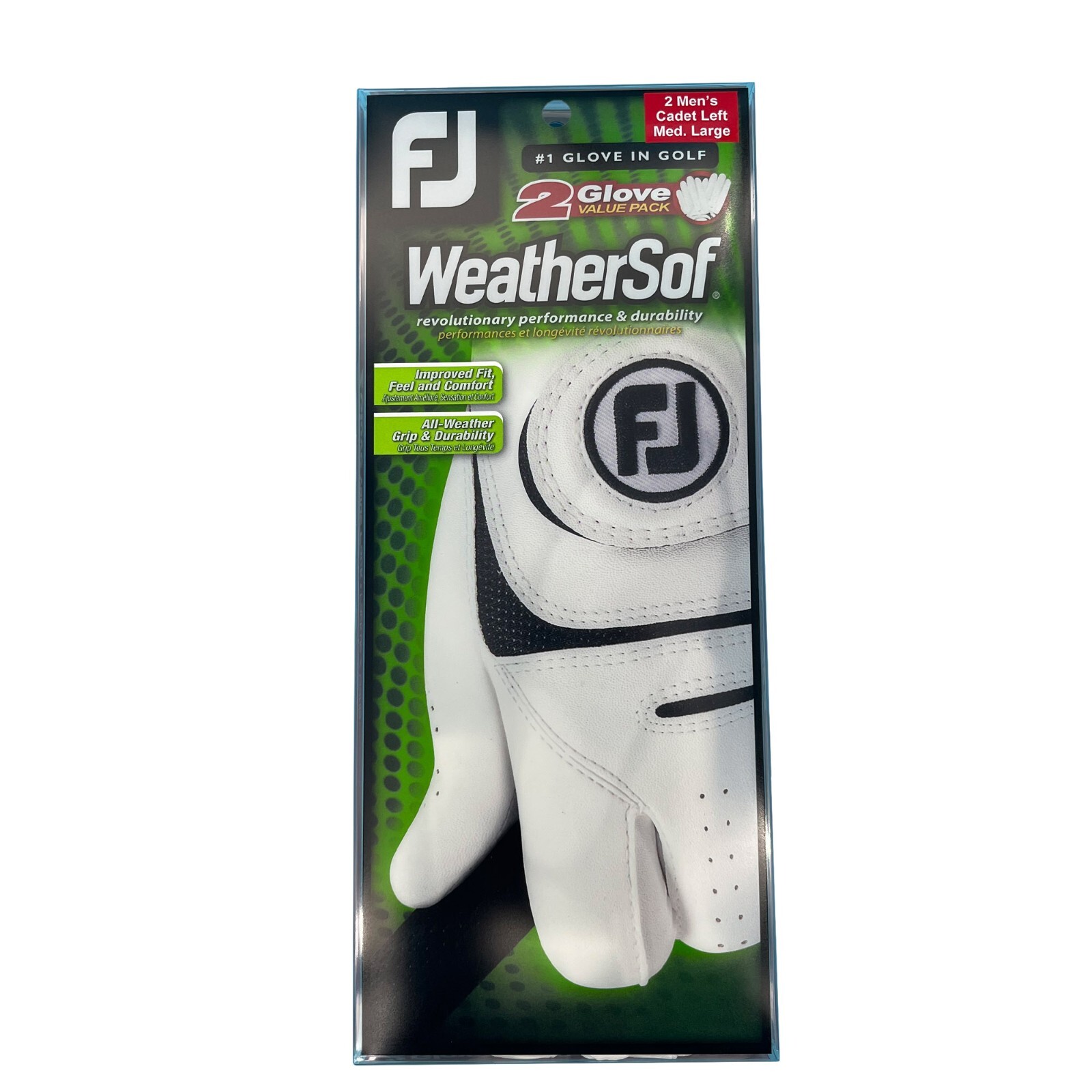 FJ WeatherSof Men's Golf Gloves- 2 Lefts, Med./Lar. (Color: White) | eBay