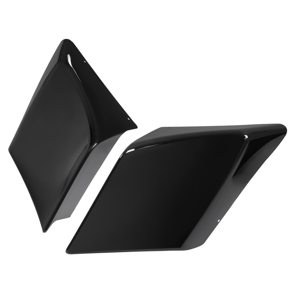 Vivid Black Stretched Extended Side Covers For Harley Street Road Glide ...