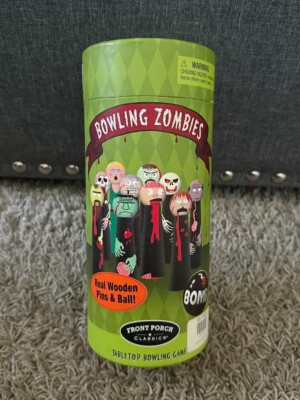 Wood Bowling Zombies Tabletop Bowling Game 10 Pins and "bomb" Ball ...