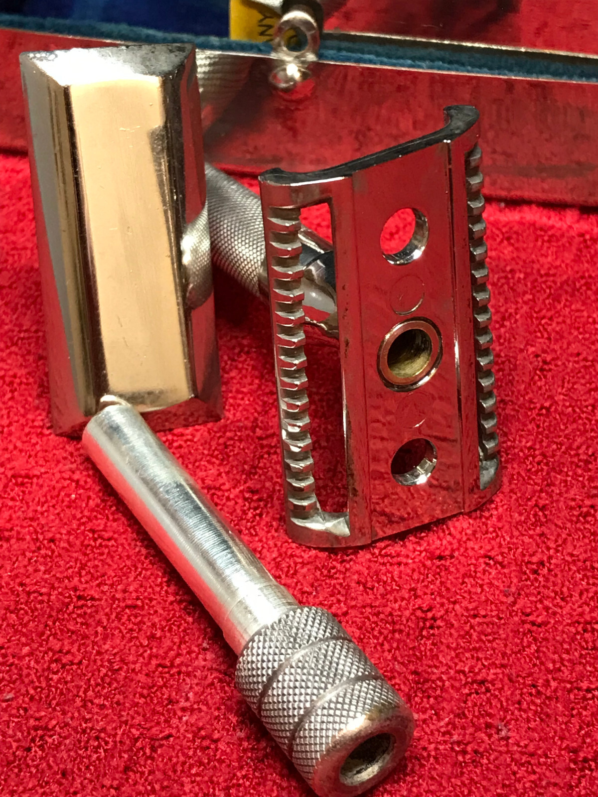 *RARE* 3-Piece Pomco Slant Safety Razor w/Case - Hoffritz Cousin - Nice ...