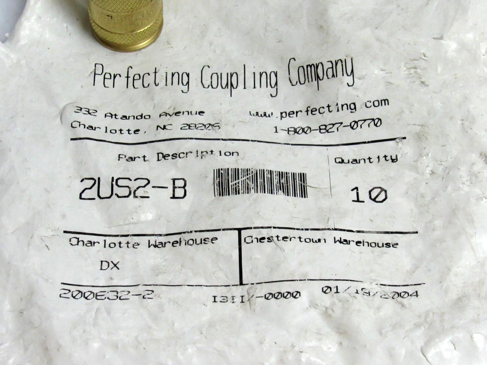 NEW PERFECTING COUPLING CO U SERIES BRASS QUICK CONNECT COUPLING 2US2-B ...