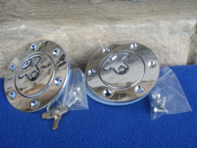 Chrome Vented Flush Aero Gas Caps 4 For Harley Chopper Gas Tanks