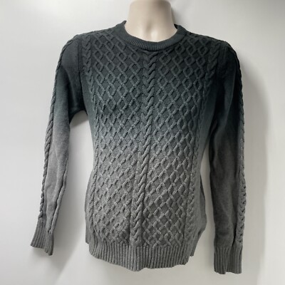 NEW Paul Rizk Men's Pullover Dip Dye Blue Long Sleeve 100% Cotton ...