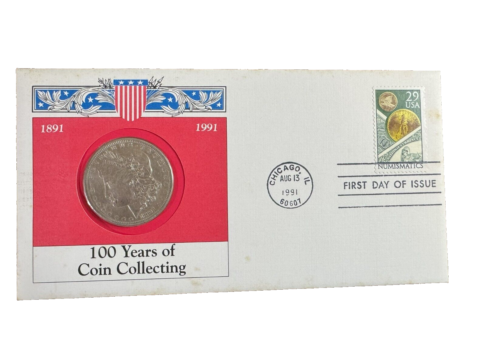 1991 Centennial of Coin Collecting Combination FDC and Morgan Dollar | eBay