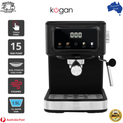 Kogan Espresso Coffee Machine, Black, Coffee Machines, Appliances ...