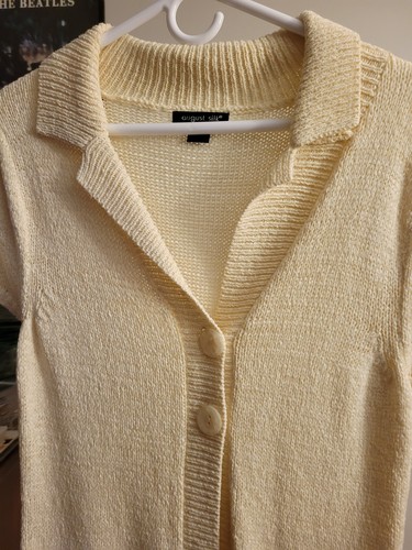 VINTAGE WOMENS BEIGE 3/4 LENGTH SWEATER BY AUGUST SILK EXCELLENT ...