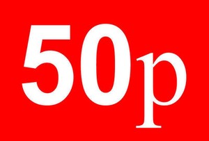 50p Pound Sale Rail Double Sided Sign Card Retail Shop Display - High ...