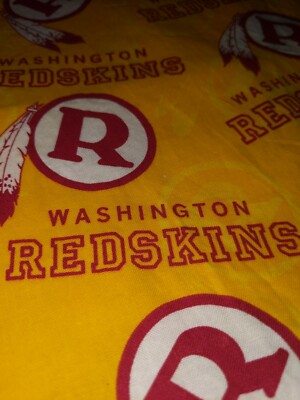 Washington Redskins Cotton Rare Fabric Yellow Print 44”x9” Logo | eBay