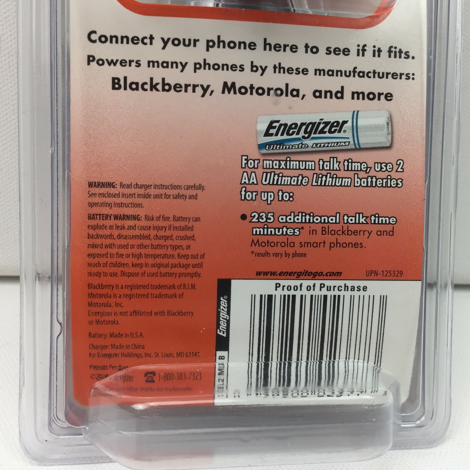 Energizer Energi To Go Black Portable Power Cell Phones Mini Micro USB ...