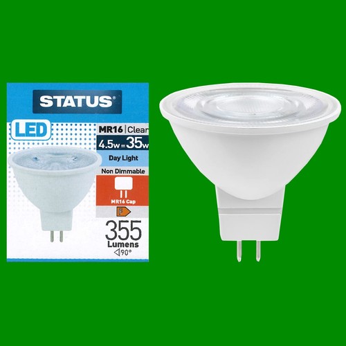 4x 4.5W (=35W) LED MR16, GU5.3, Daylight 6500K Reflector Spot Light ...