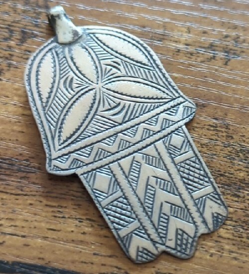 Authentic Antique Hamsa Moroccan Berber Talisman Pendant Hand of Fatima ...