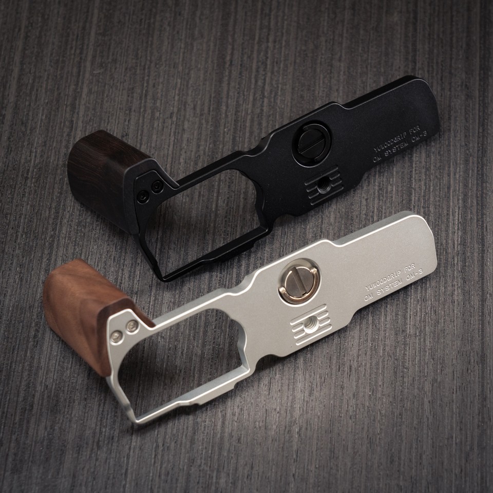 Handmade Wooden handle Grip L Plate Alloy Base for OLYMPUS OM SYSTEM OM ...