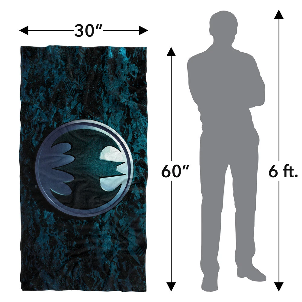 Batman Beach Towel 30x60" Batcave Bat Symbol Logo Microfiber Bath ...