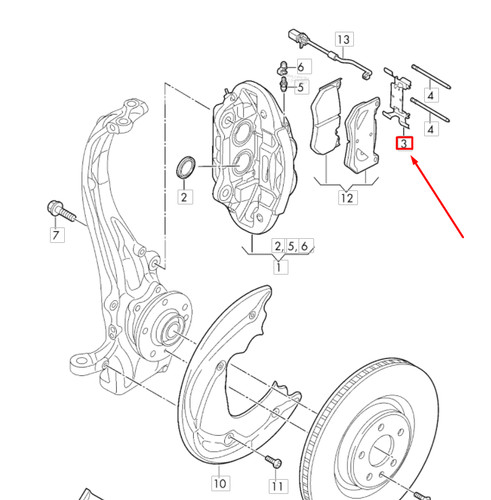 AUDI Q5 FY FRONT DISC BRAKE ANTI-RATTLE RETAINING SPRING 80A615269 | eBay