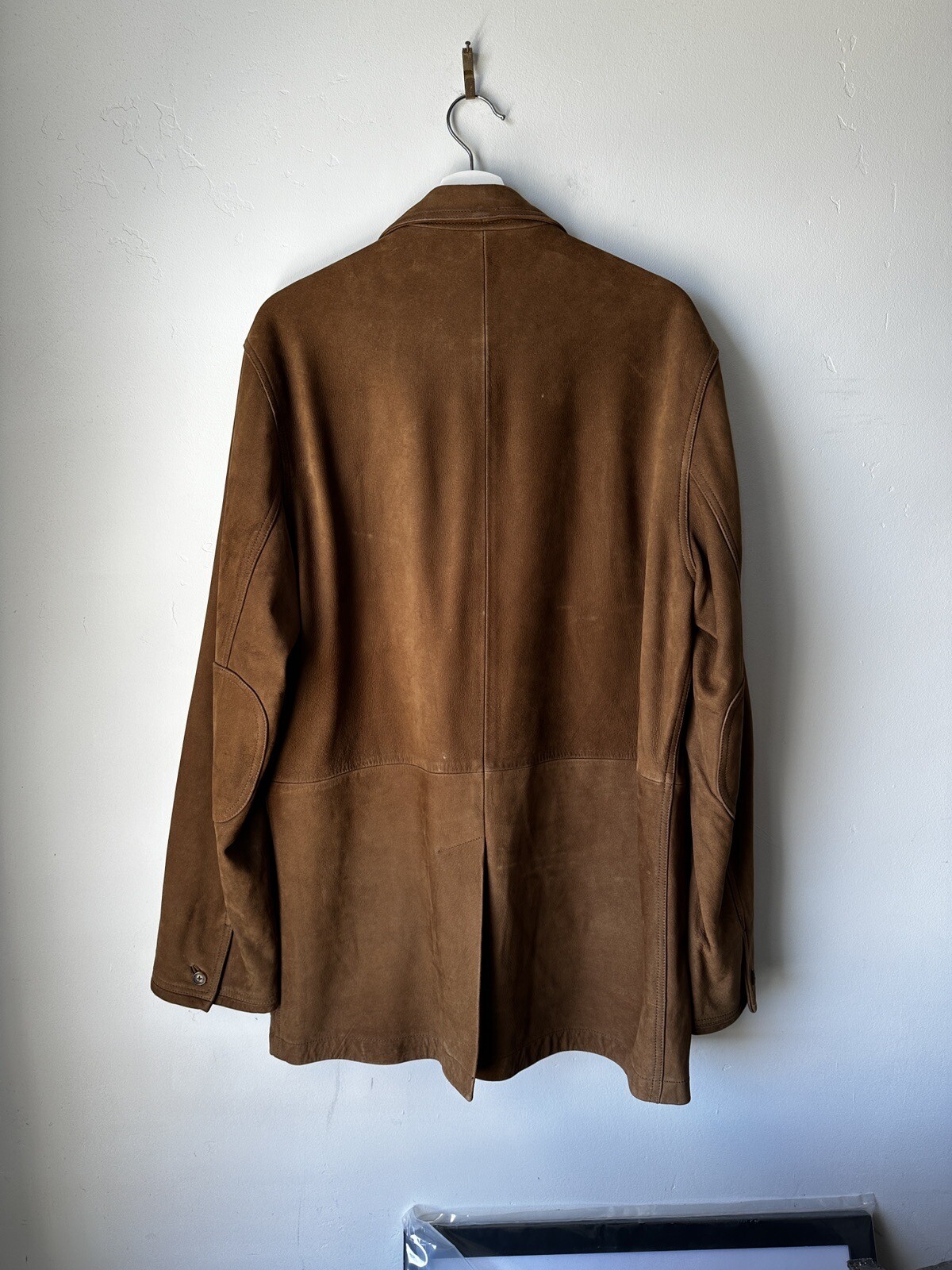 Orvis Jacket Mens 40L Leather Blazer Brown Button Poc… - Gem