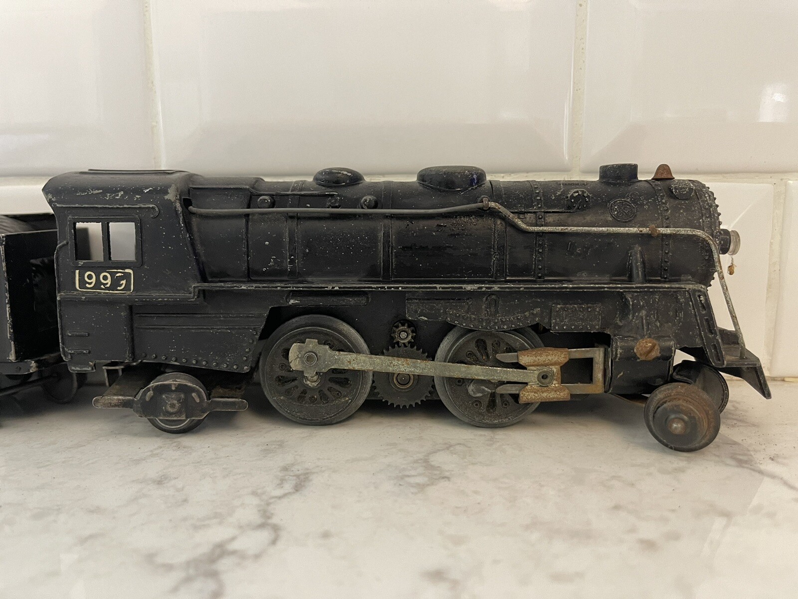 MARX Steam Locomotive 999 & New York Central Tender Marlines Tender O ...