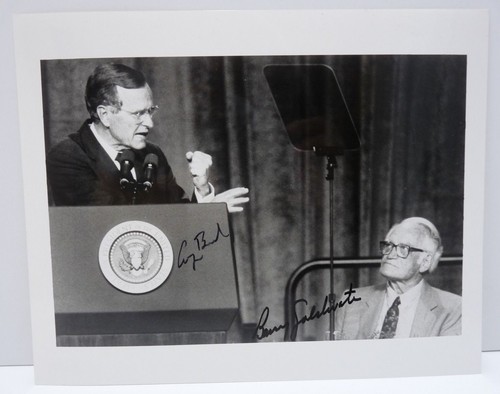 George HW Bush President & Barry Goldwater Signed 8x10 Photo Beckett ...