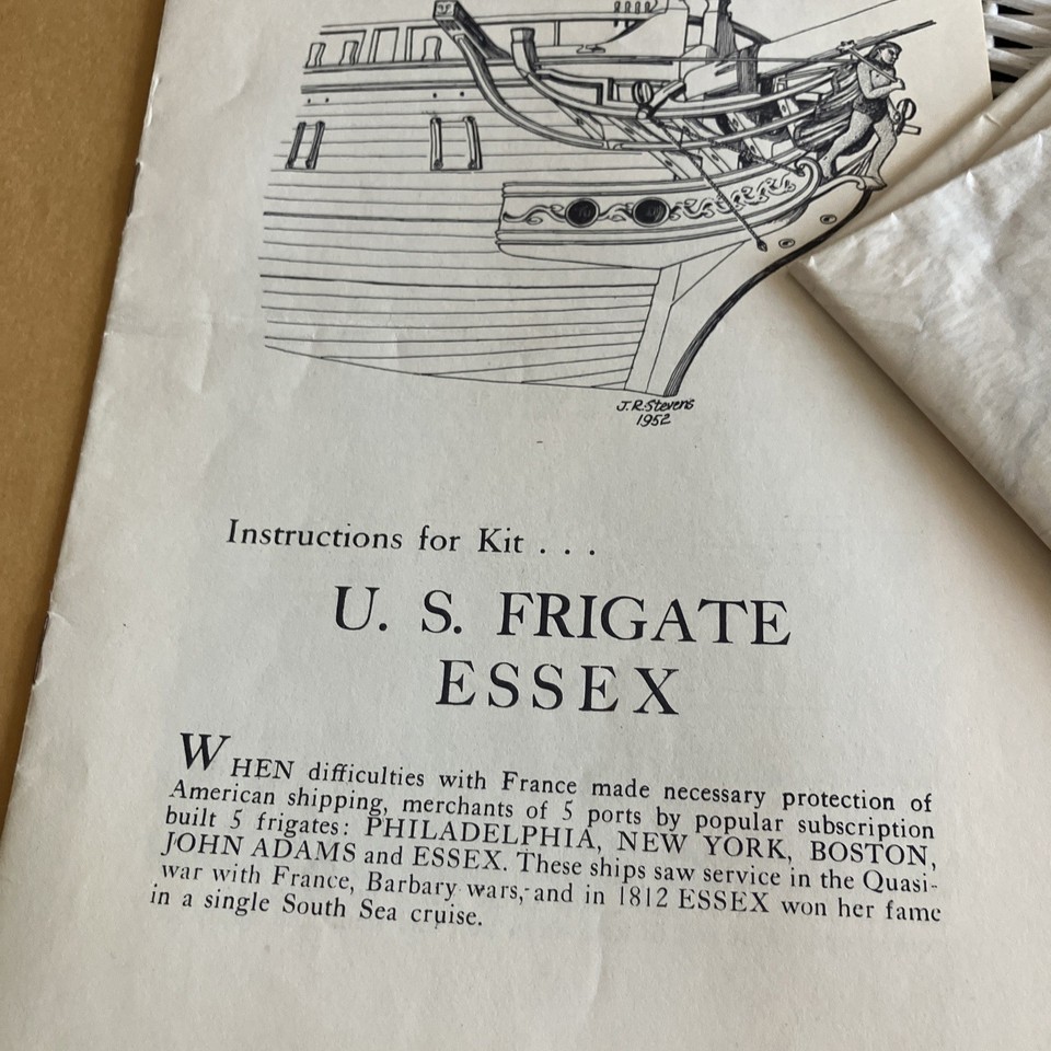 Model Shipways Co. U. S. Essex Model Plans-1952-Kit Instructions | eBay