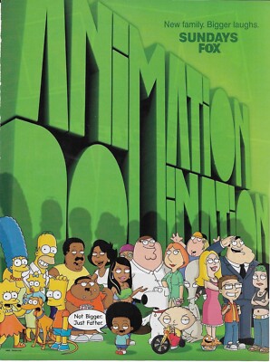 FOX TV Animation Domination Magazine Print Ad ~ Simpsons, Family Guy ...