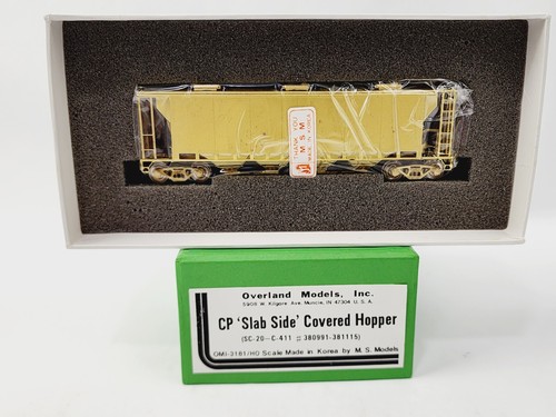 OVERLAND MODELS BRASS CP SLAB SIDE COVERED HOPPER OMI-3181 HO BEAUTIFUL ...