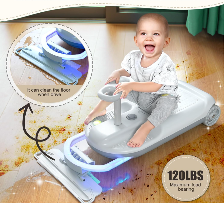 New Kids Cleaning Go Kart, Boys/Girls Portable GO Kart, Variable Speed ...