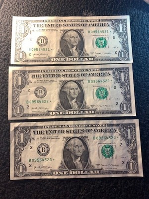 3 Consecutive Star Notes 2017A | eBay