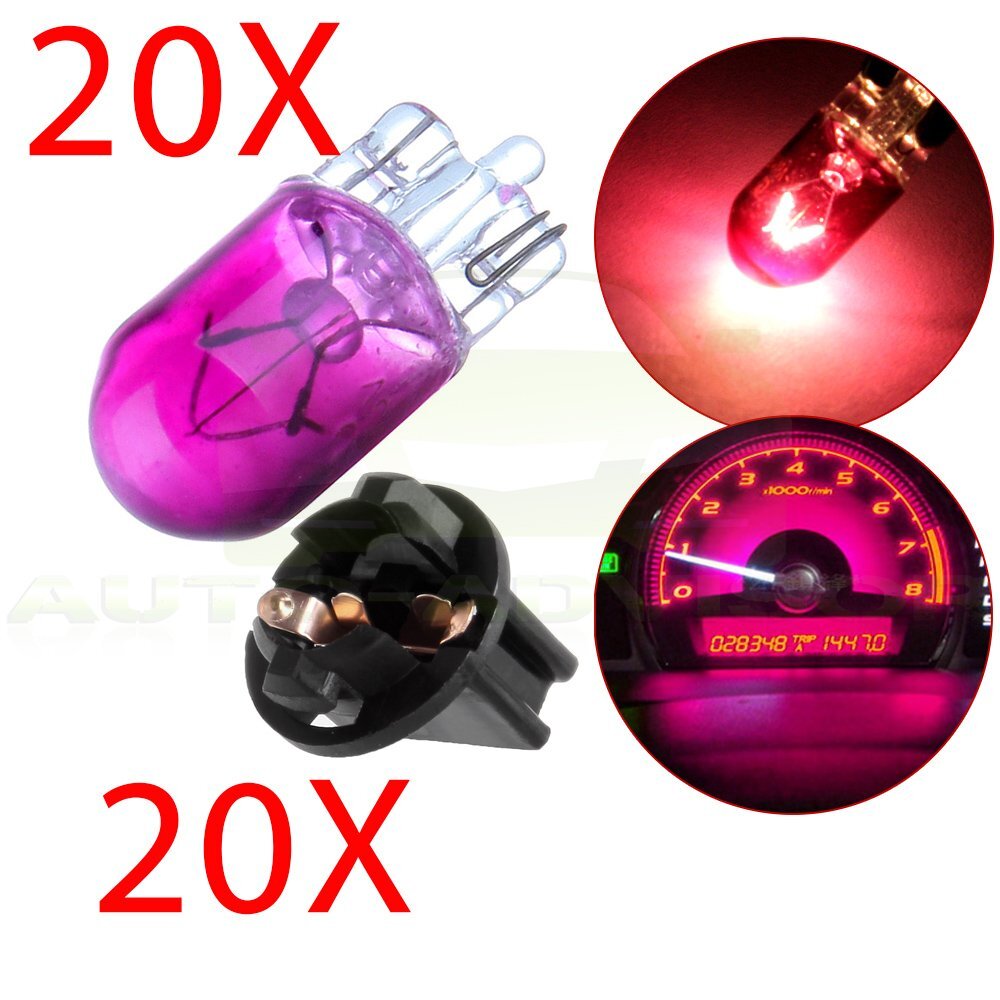 20pcs T10 194 Halogen Bulbs Car Purple Indicator Gauge Cluster Light W ...