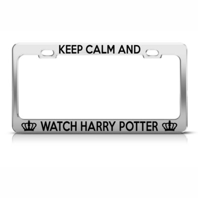 License Plate Frame Keep Calm and Watch Harry Potter Chome Metal Car ...