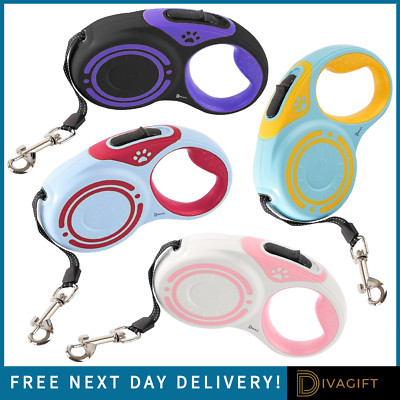 DOG LEAD EXTENDABLE TRAINING DOG PUPPIES CAT LEASH PET LEADS 3M 5M ...