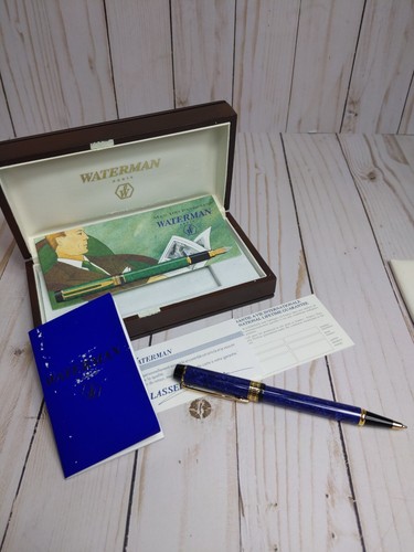 Vtg Waterman Le Man 100 Patrician 1983 Lapis Blue Gold Ballpoint Pen ...