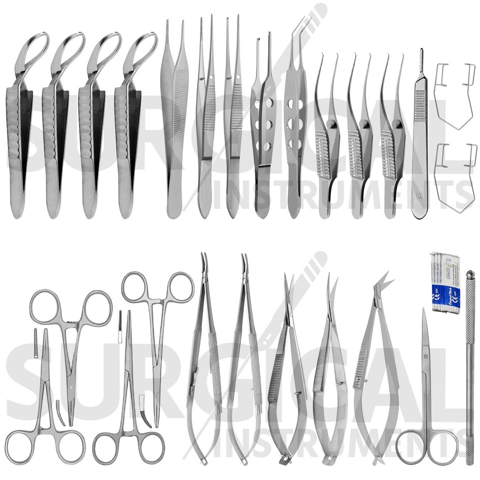 Set of 26 Pcs Basic Eye Veterinary Instrument Kit Stainless Steel ...